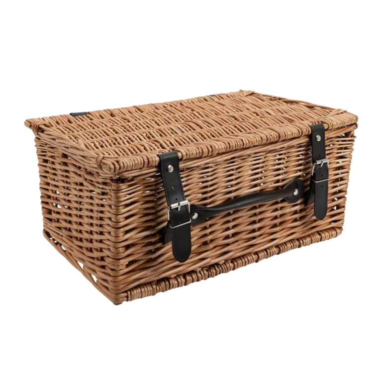 Traditional Wicker Hamper 18 Inch (large, natural brown) | Little Fine Wine