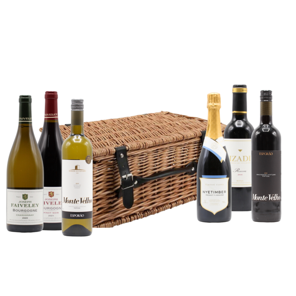 Merry Mix of Six Full BOTTLES (6x75cl) and 16" Traditional Wicker ...